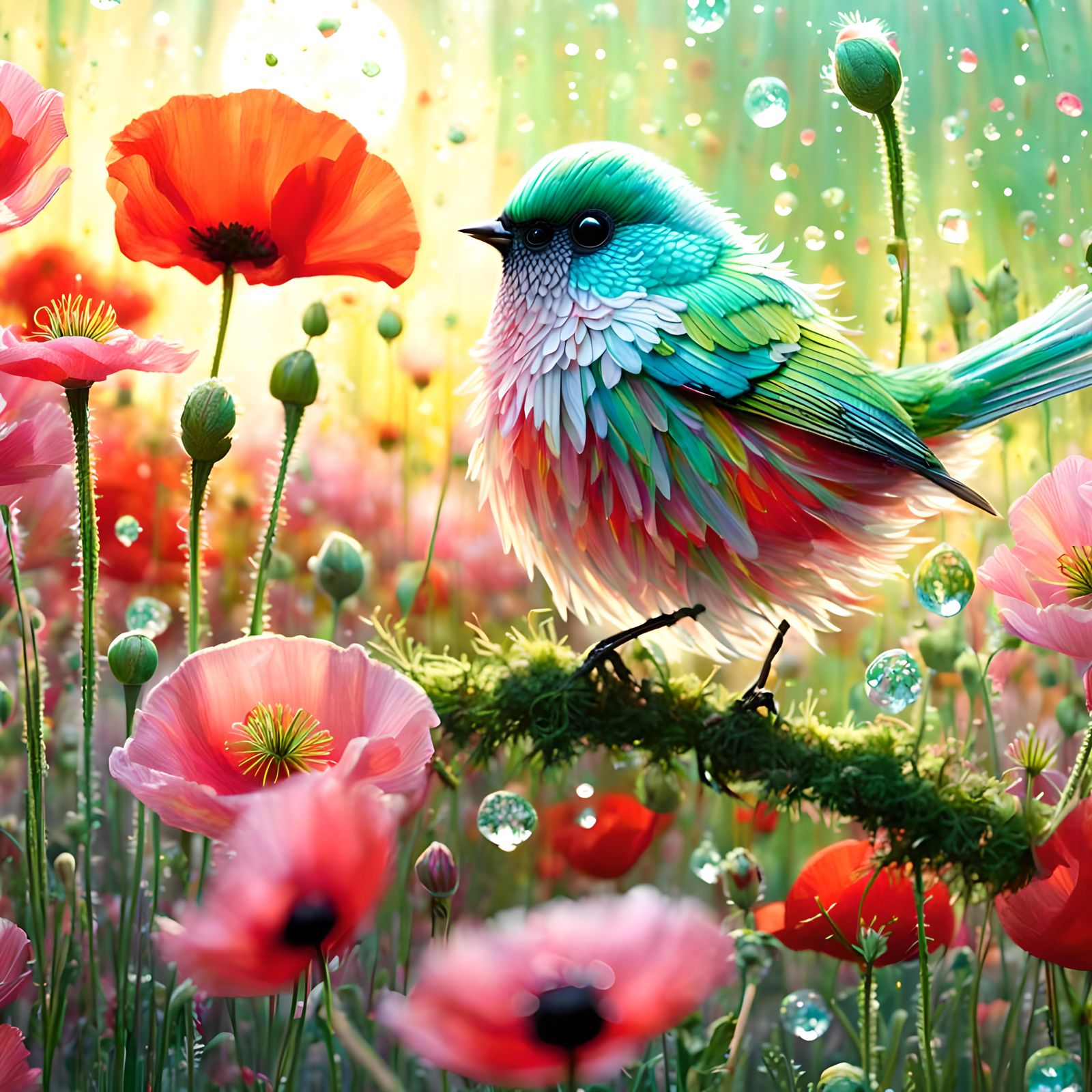 Poppy Bird - AI Generated Artwork - NightCafe Creator