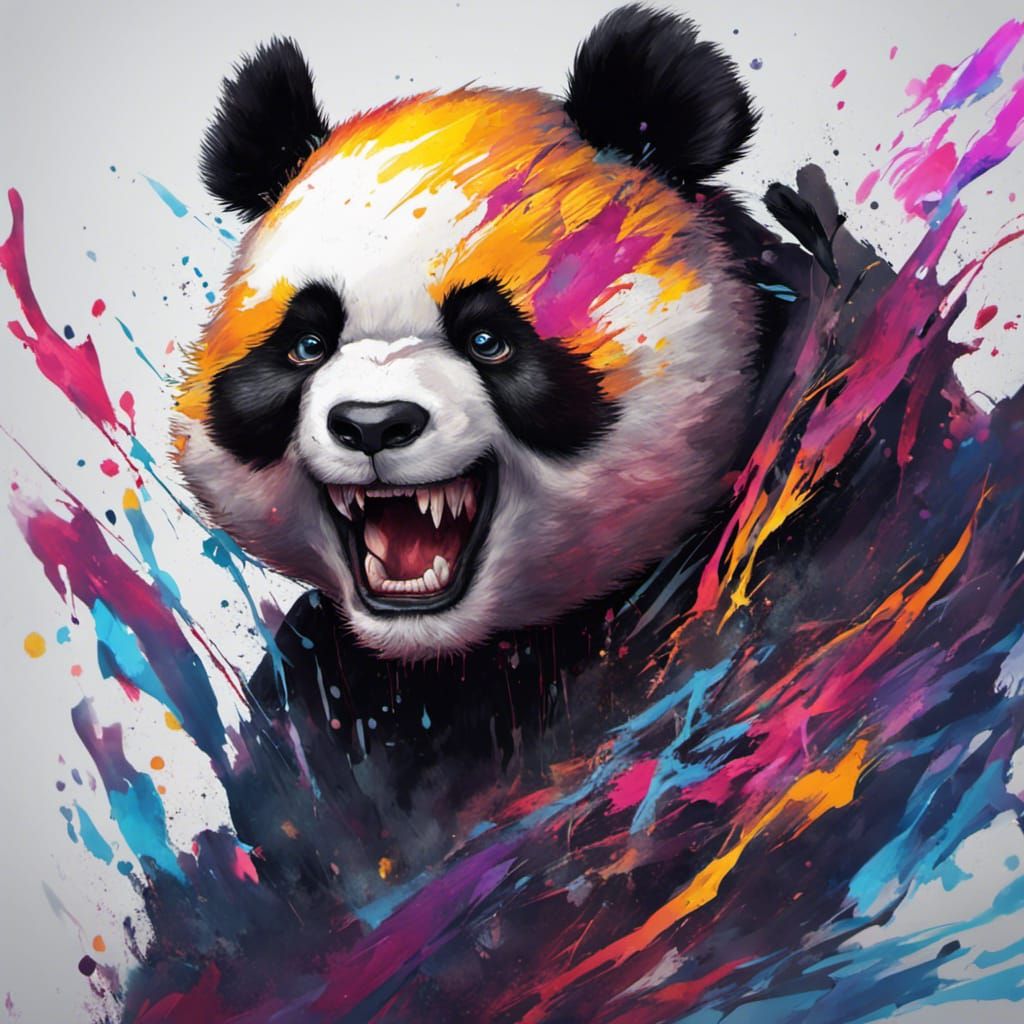 panda punch the dark Samauri - AI Generated Artwork - NightCafe Creator