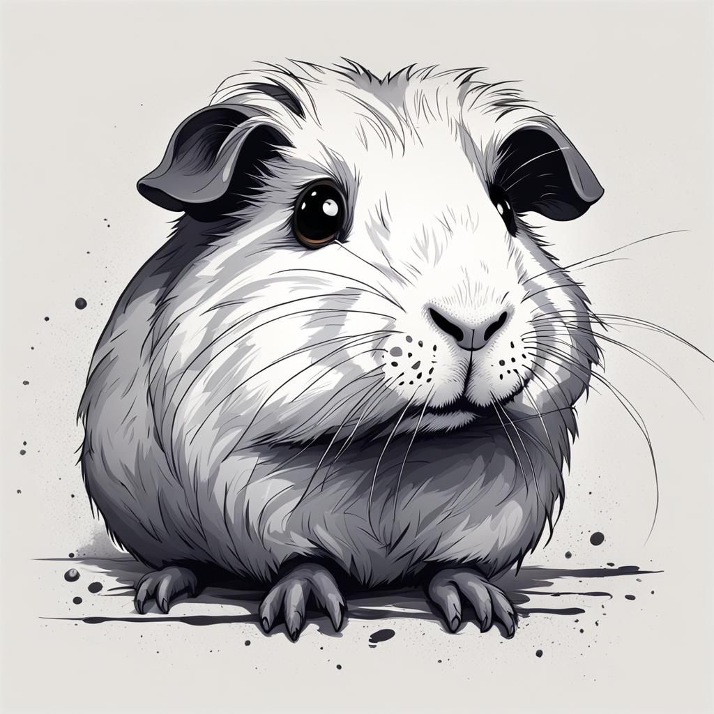 Guinea pig Creepy characters with dark, elongated features, circles ...