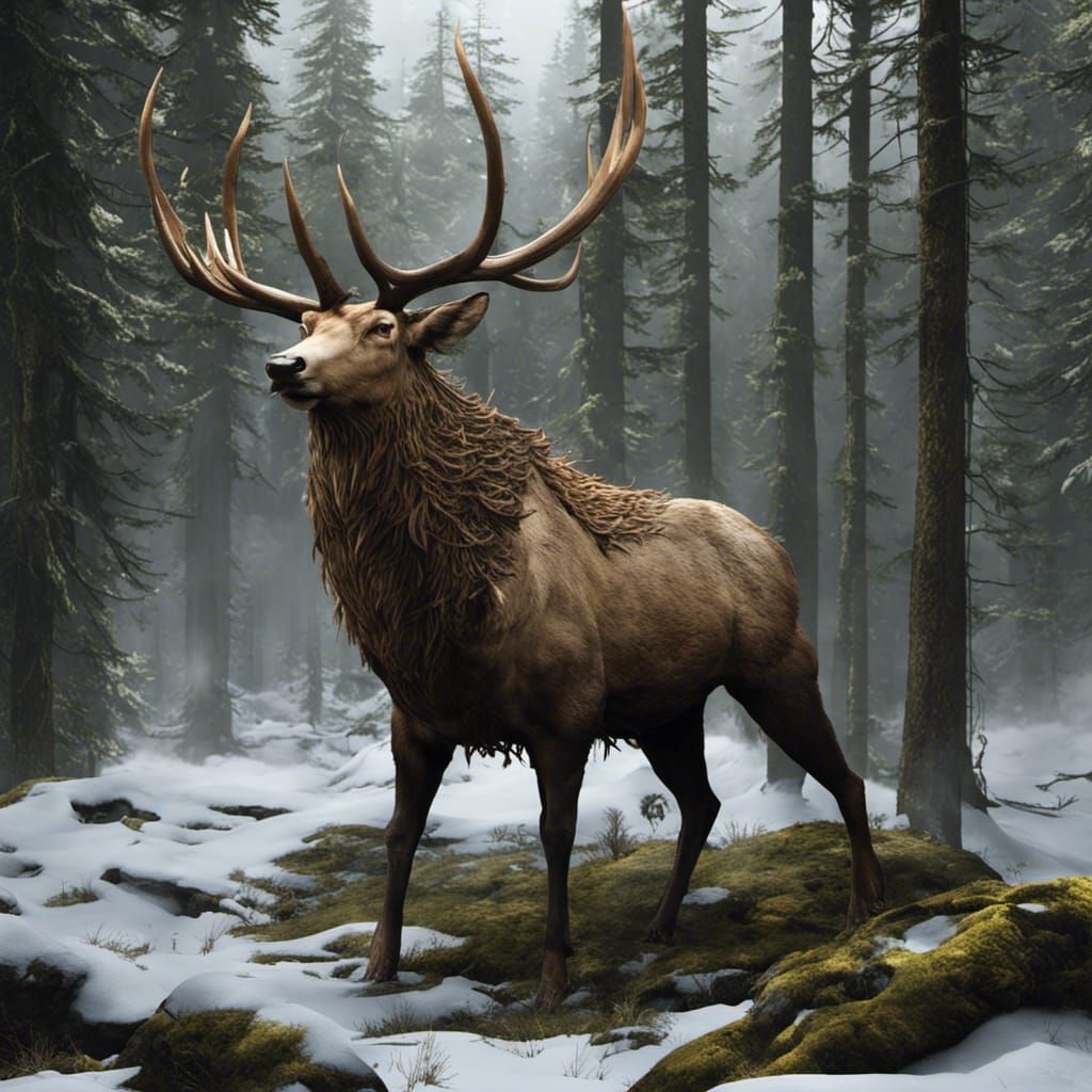 Elk (rework of an old prompt) - AI Generated Artwork - NightCafe Creator