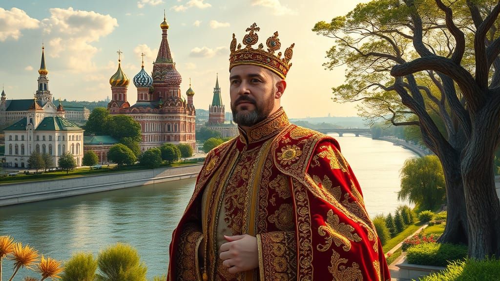 Regal Figure in Classic Russian Architecture - AI Art