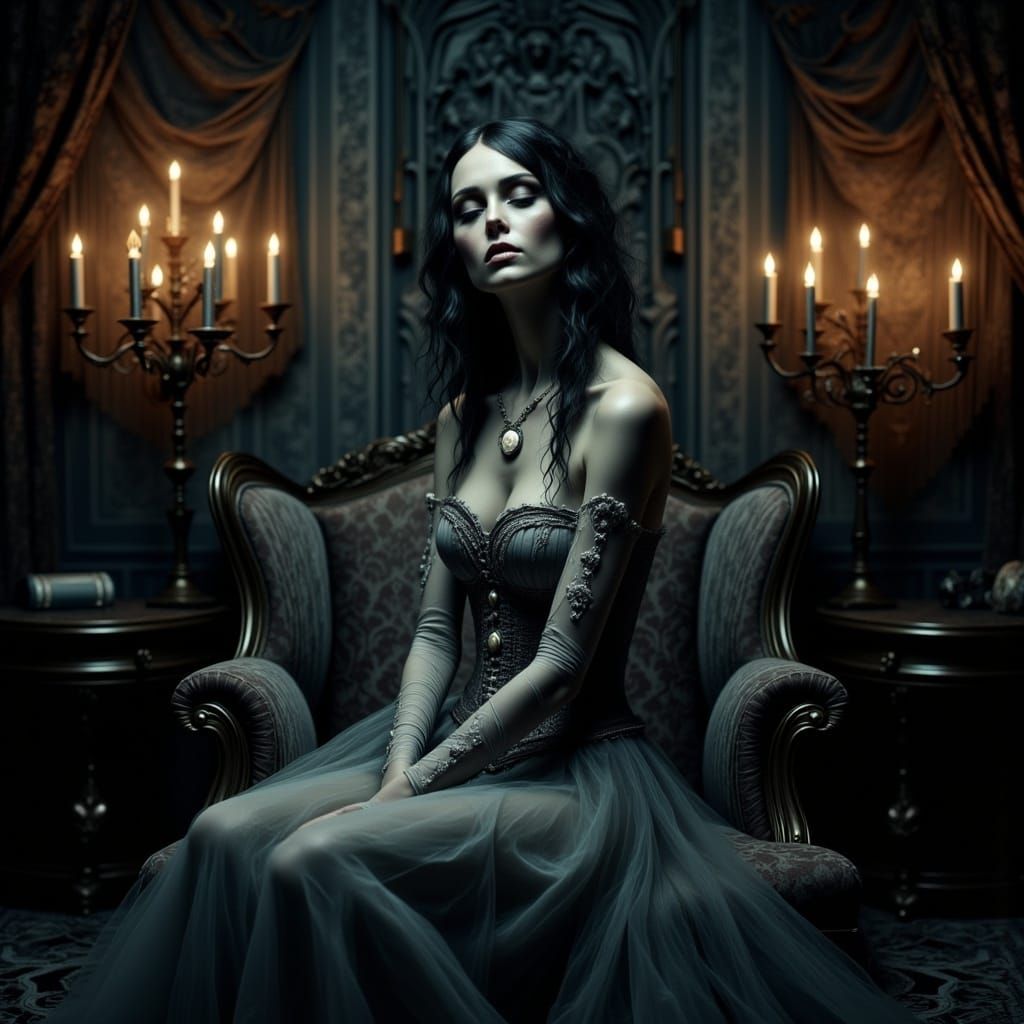 Gothica - Ethereal Gothic Beauty in a Haunting Victorian Set...