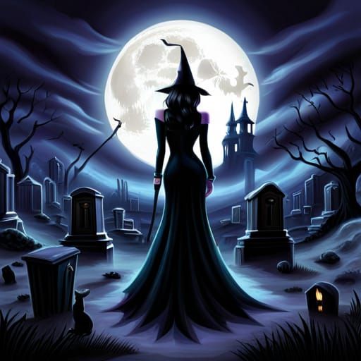 Midnight Witch - AI Generated Artwork - NightCafe Creator