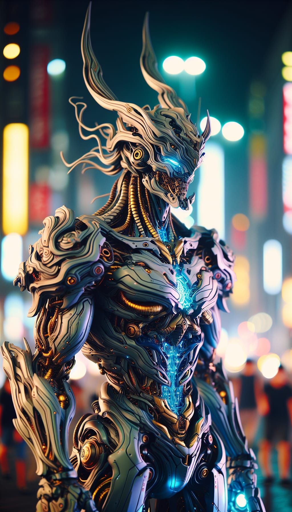 Anime Cybernetic Robot in Sci-Fi Horror Style - AI Art