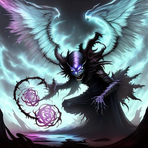 The fierce Alien - Cyberpunk Fantasy Warrior Performs Magic ...