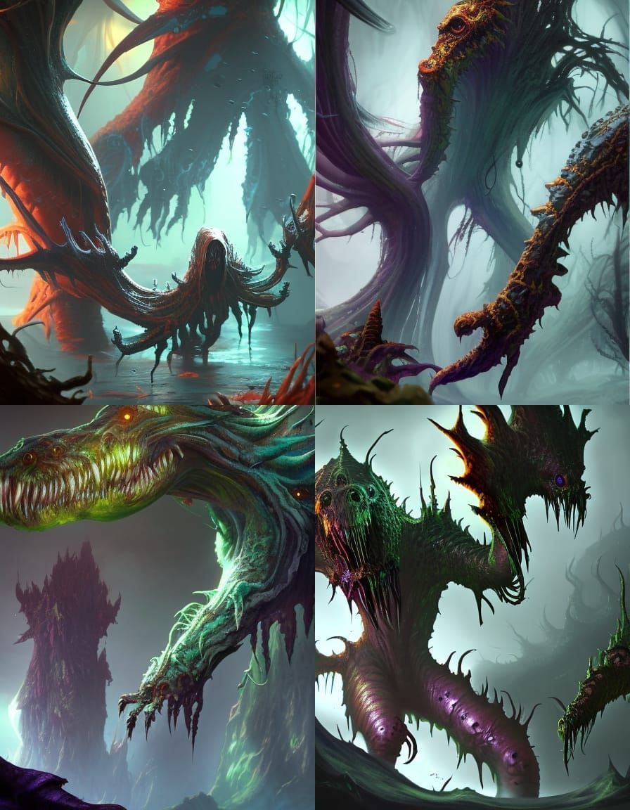 alien species that instills fear and unease. a creature with a ...