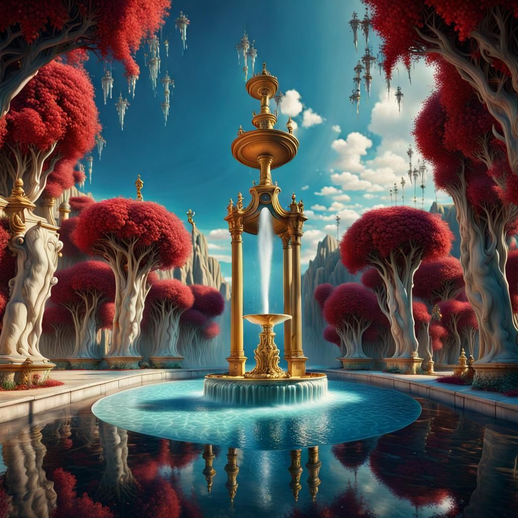 Fountain of Eternal Youth : Water fountains - AI Generated Artwork ...