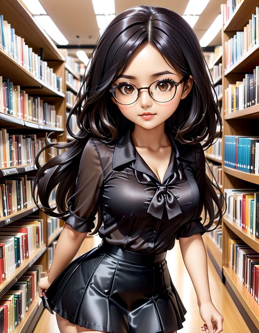 Chibi bookshop assistant - AI Generated Artwork - NightCafe Creator