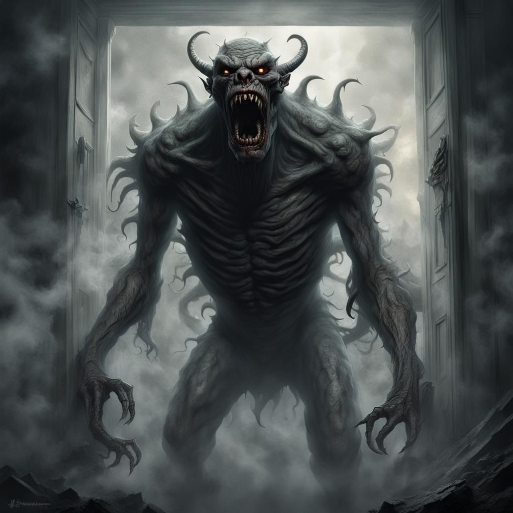 Demon at the door - AI Generated Artwork - NightCafe Creator