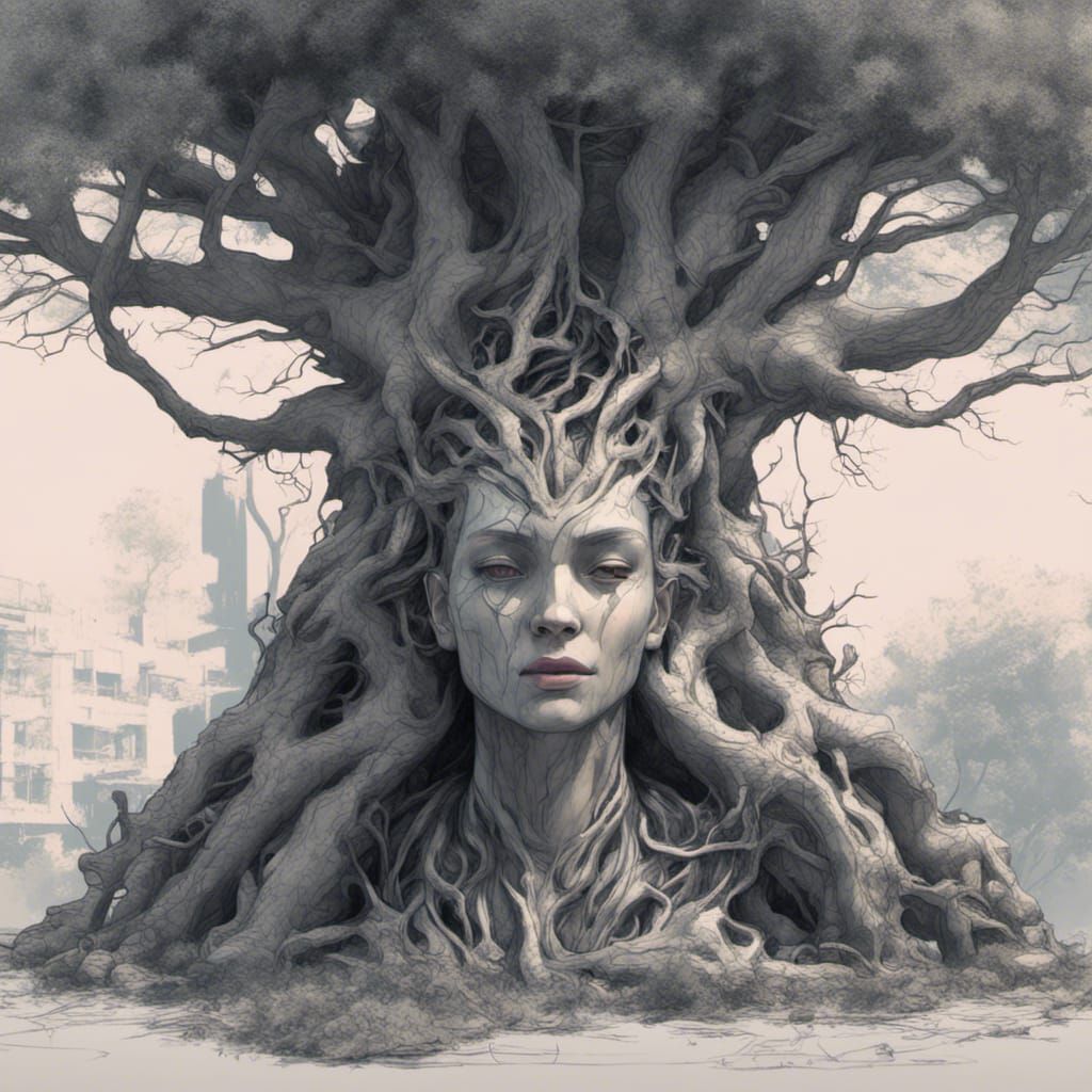 "female tree goddess :: eric gric : intensely detailed:: contrasting ...