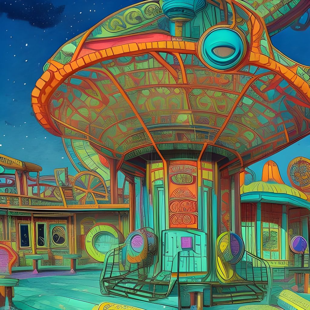 Off-planet Fun House - AI Generated Artwork - NightCafe Creator