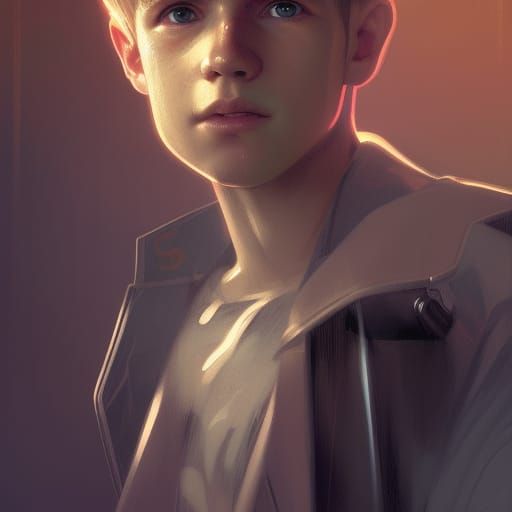 Eldon Tyrell of Blade Runner in grade school as a young chibi, boy - AI ...