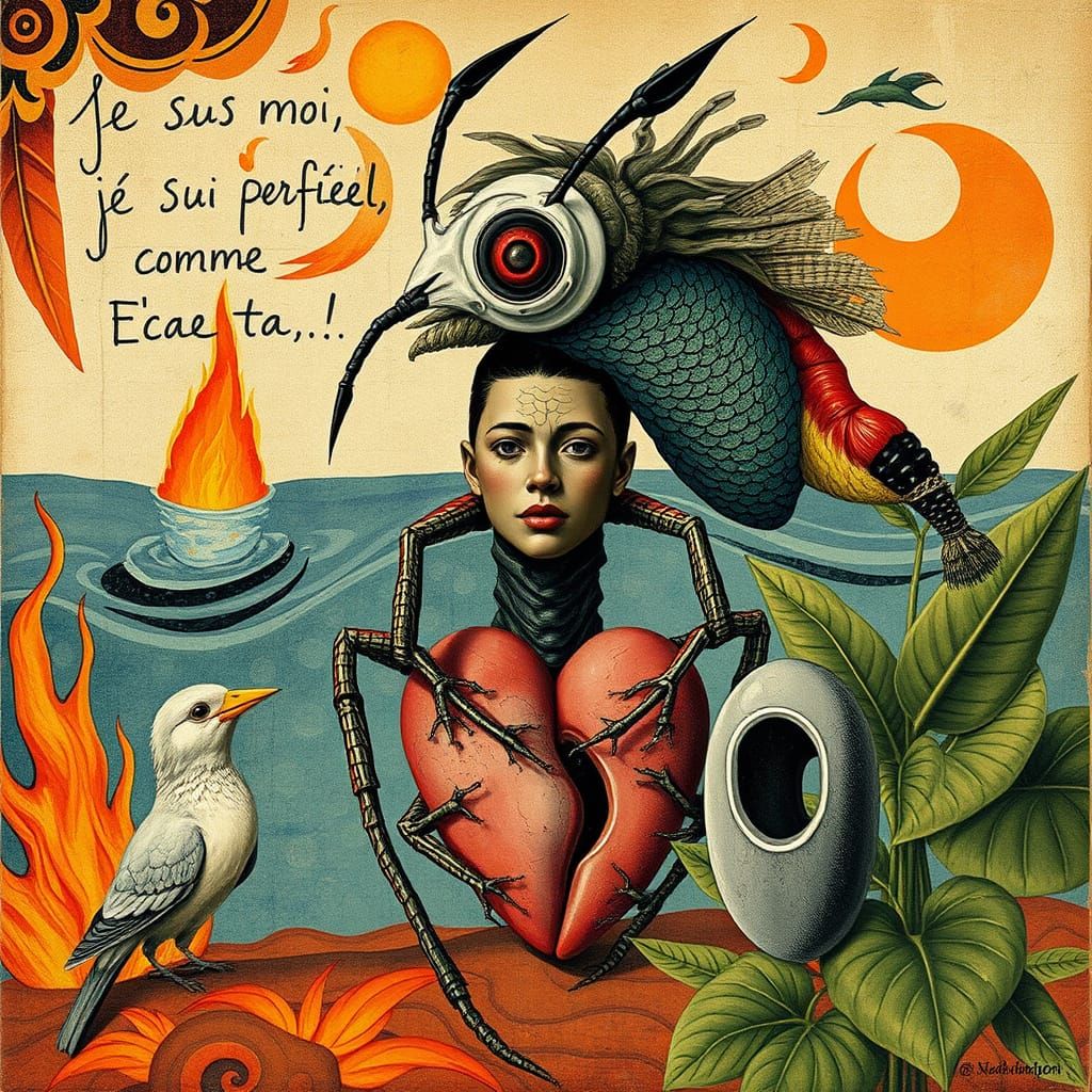 Surrealist Creature in Whimsical, Dreamlike Landsc... - AI Art