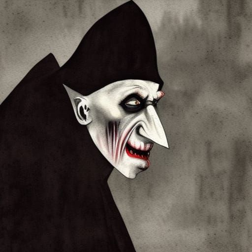 Nosferatu vampire, count Orlok, realistic, portrait, dark, dangerous ...