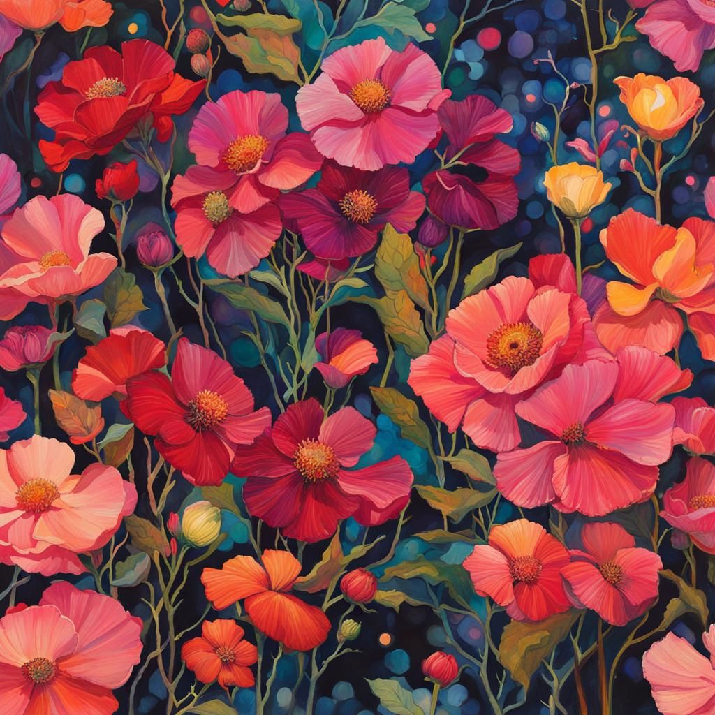 Multicolored Poppies - AI Generated Artwork - NightCafe Creator