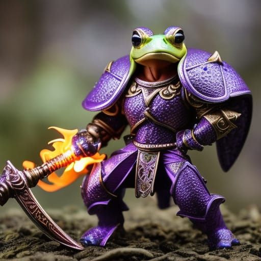 Giant purple muscular anthropomorphic glorious brutal screaming battle ...