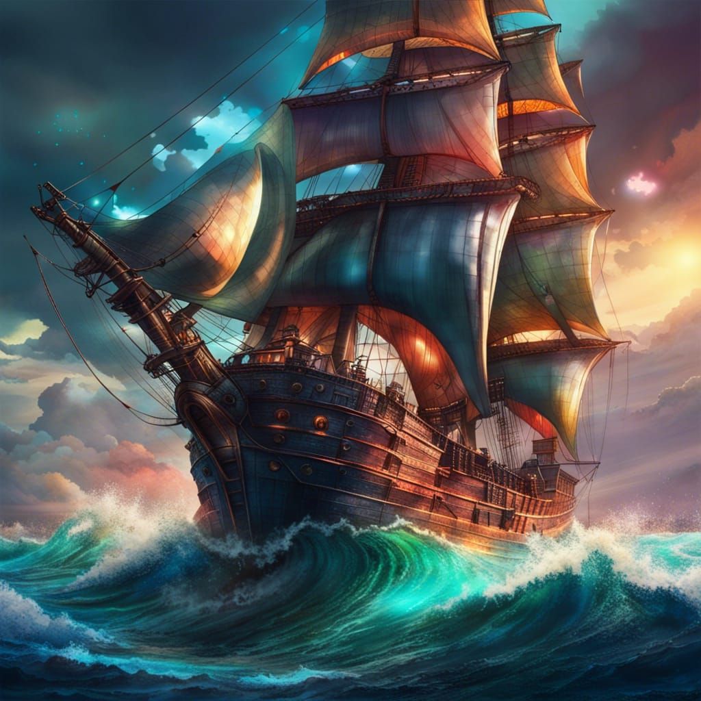 Into life's storms we sail. - AI Generated Artwork - NightCafe Creator