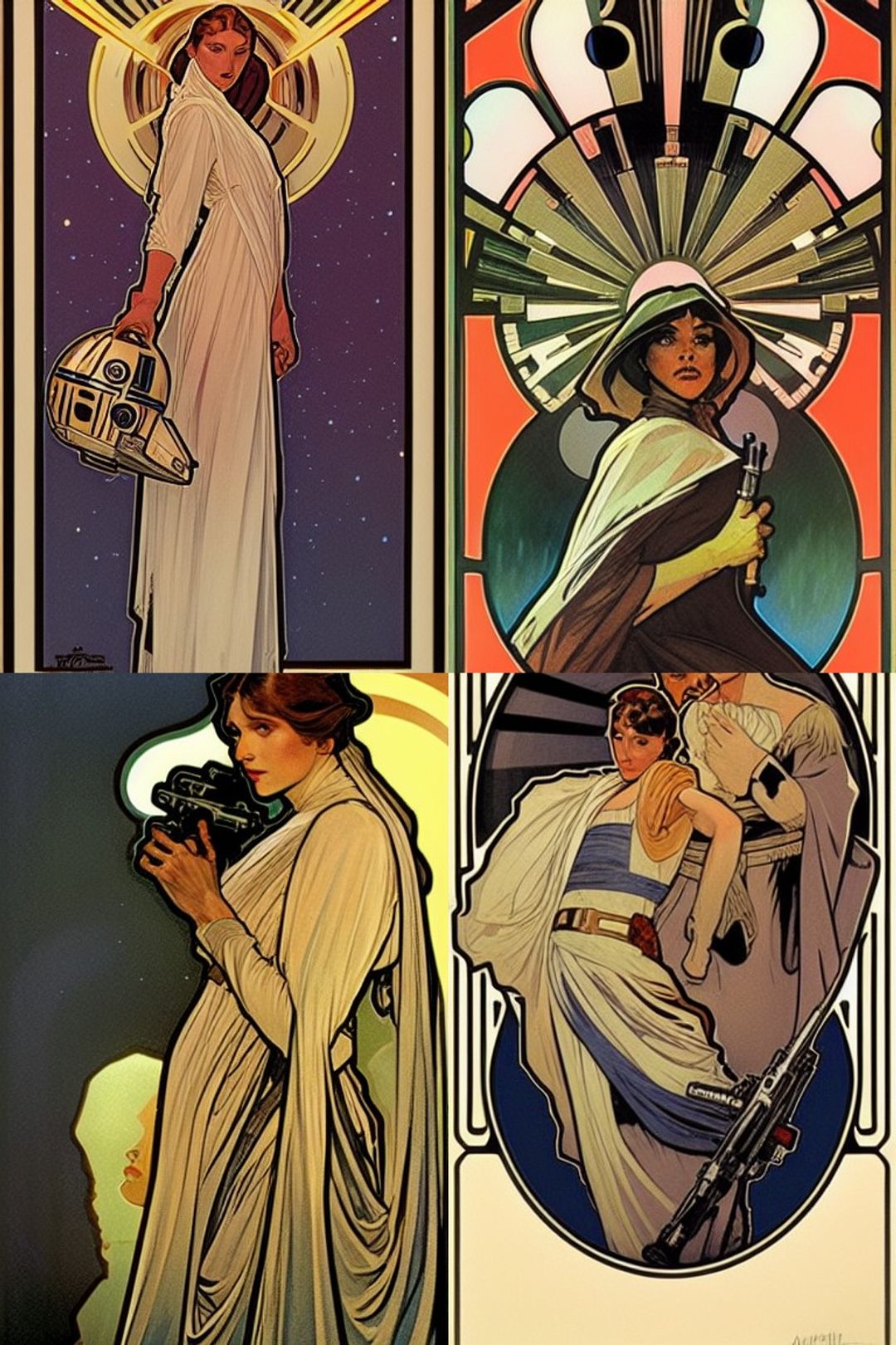 Star wars by Alphonse Mucha - AI Generated Artwork - NightCafe Creator