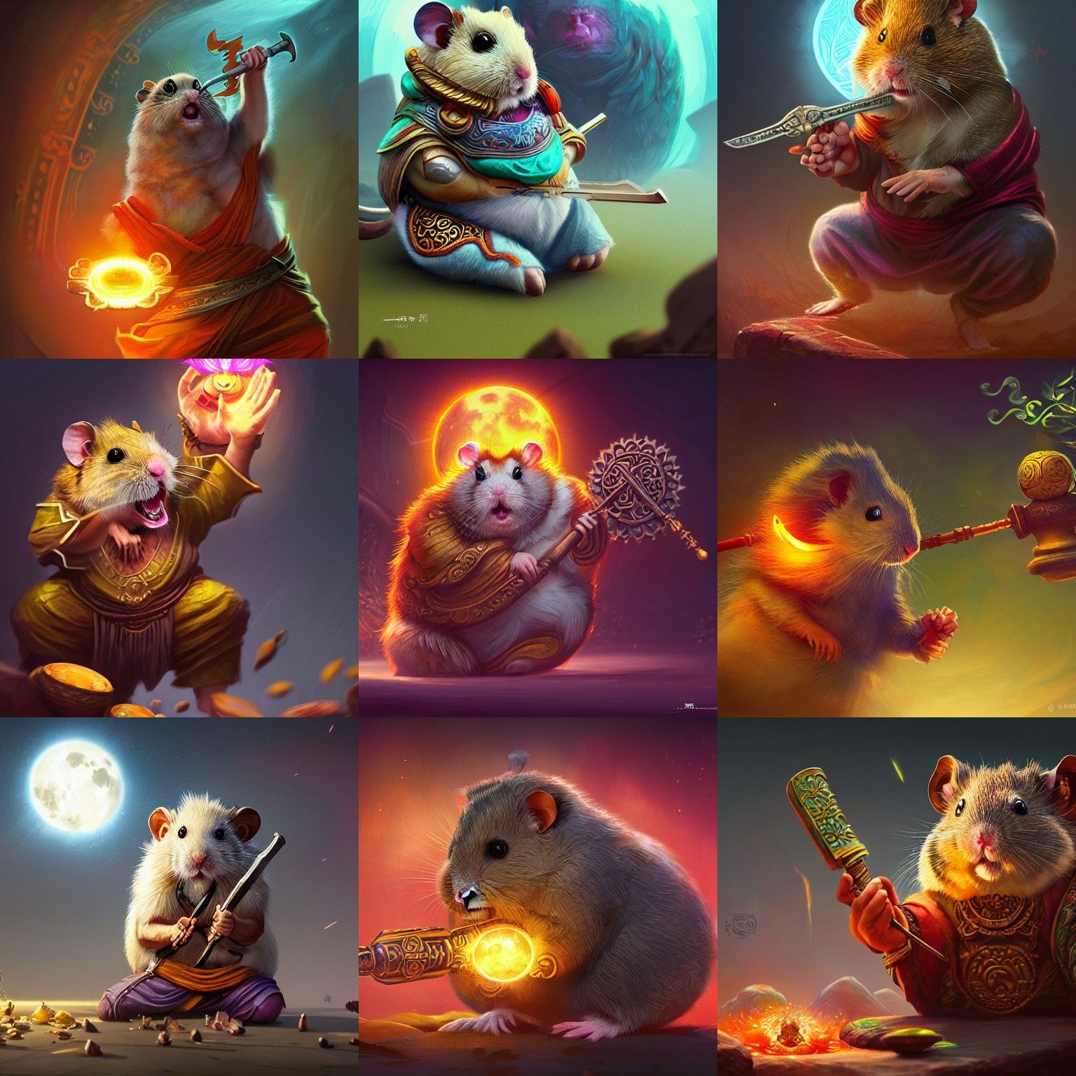 Angry Hamster God with Weapons - AI Generated Artwork - NightCafe Creator