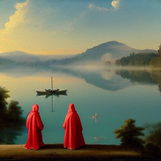 Two Robed Figures - AI Generated Artwork - NightCafe Creator