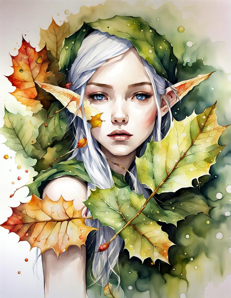 Leafy Elf Portrait - AI Generated Artwork - NightCafe Creator