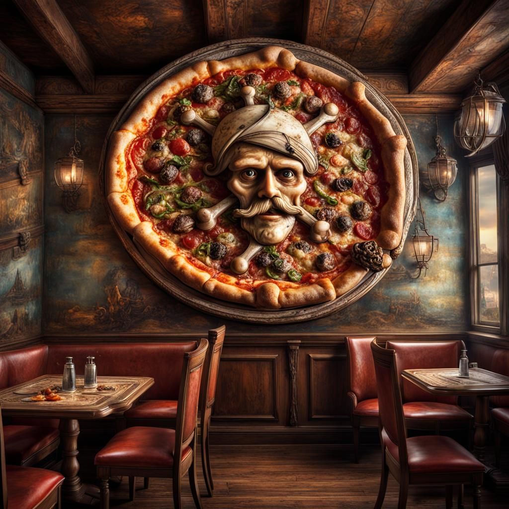 An interior Decorating design for a piza place or pub - AI Generated ...