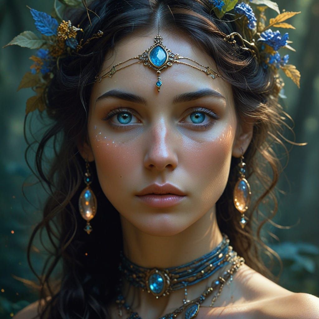 Ethereal Oracle Shines with Cosmic Light - AI Art