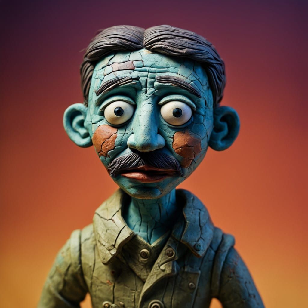 Sad puppet made of clay - Sad puppet made of clay