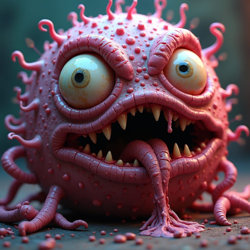 Madball - Grotesque Meatball Monster in Twisted, Hyperrealis...