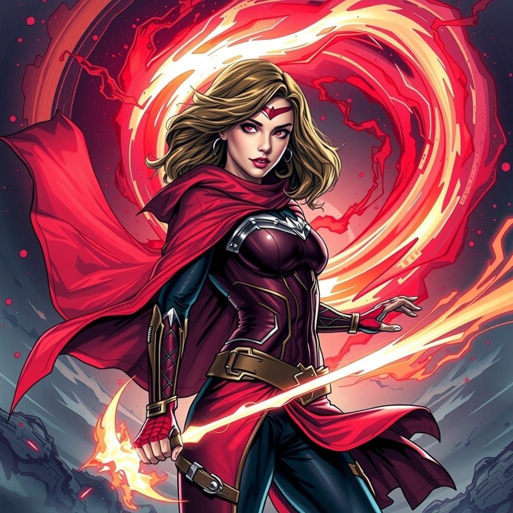 Ethereal Witch in Dark Comic Art Style - AI Art