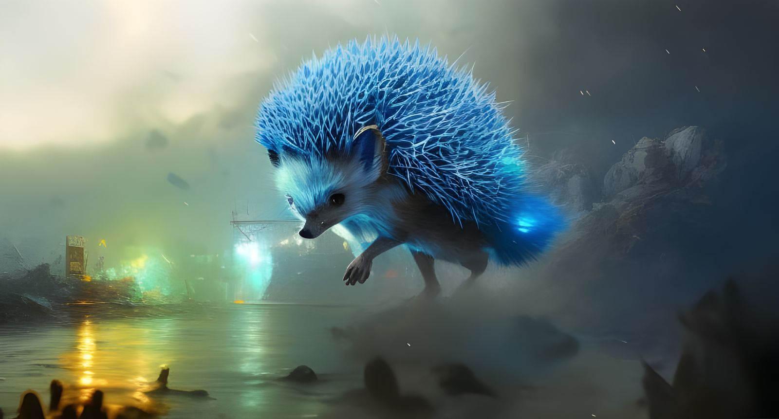 Blue NeedleMouse - AI Generated Artwork - NightCafe Creator