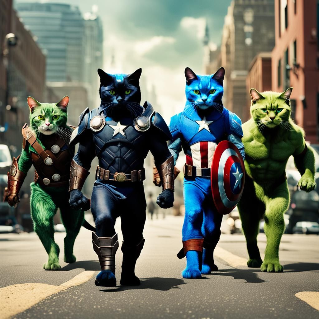 Movie poster to Avenger cats. - AI Generated Artwork - NightCafe Creator