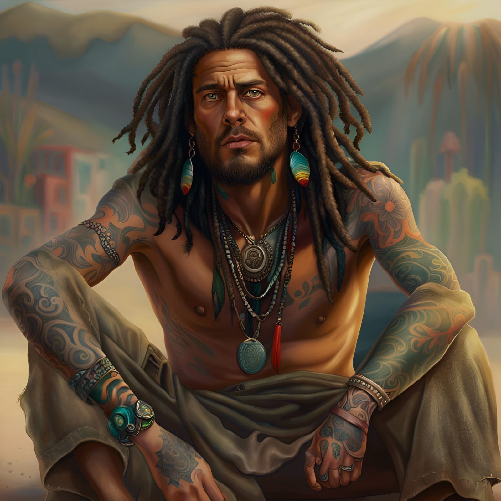 Man with Dreadlocks - AI Generated Artwork - NightCafe Creator