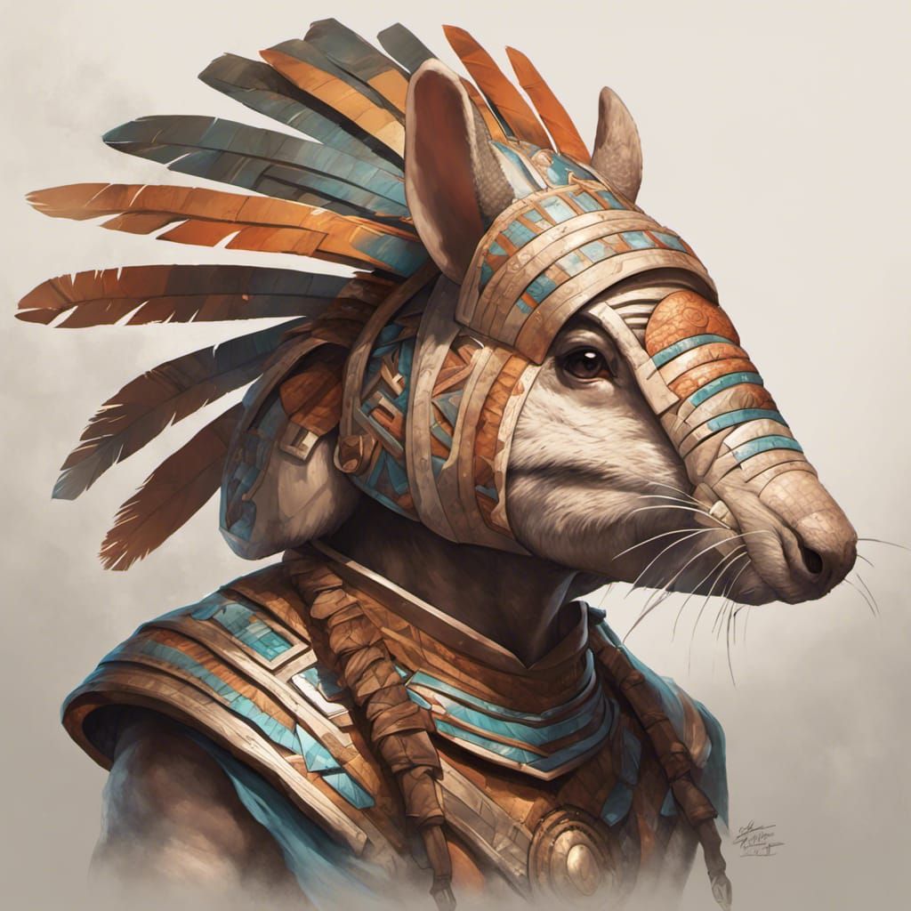 Armadillo Aztec Warrior - AI Generated Artwork - NightCafe Creator