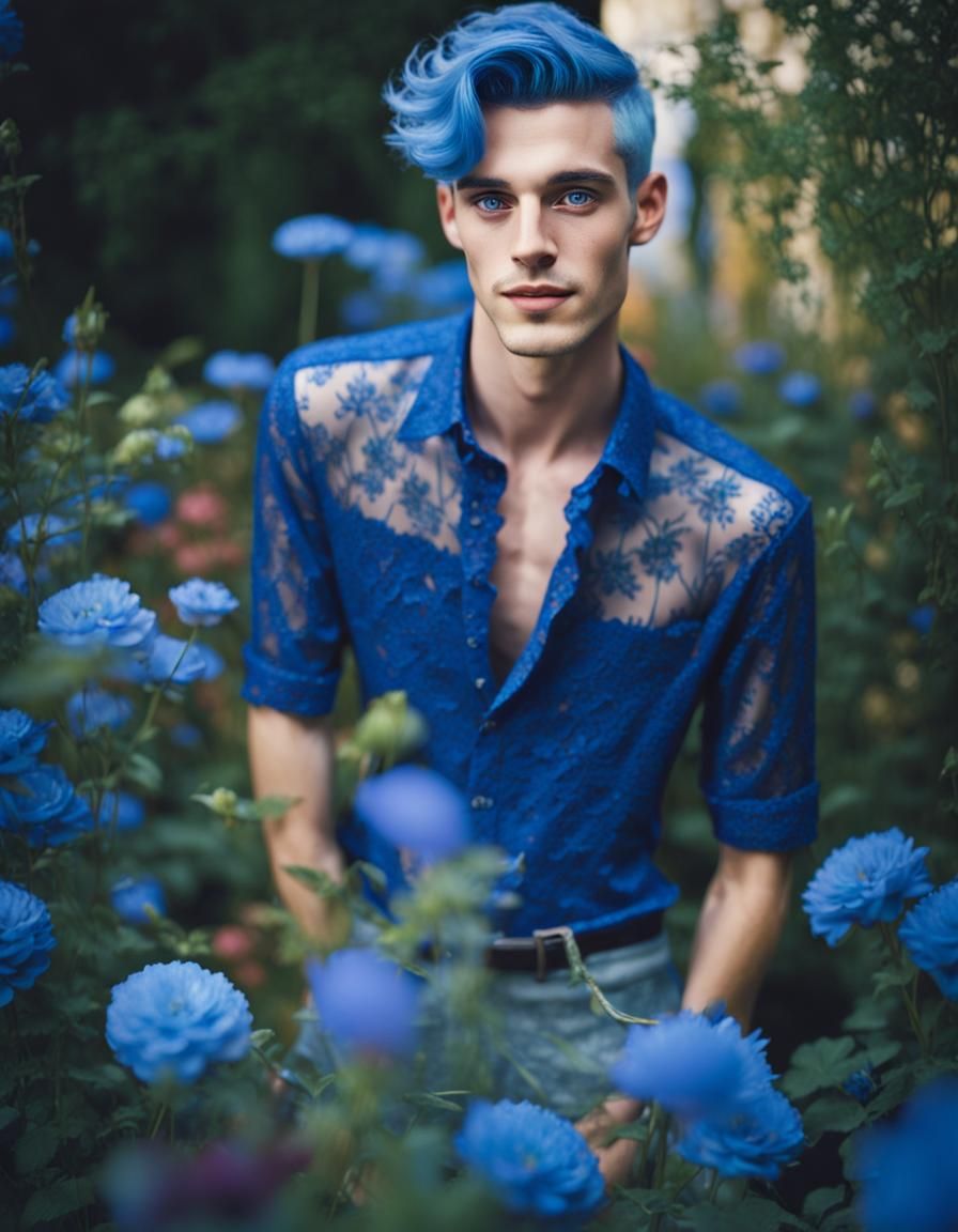 A Study in Blue (Style of James Bidgood) 240608 - AI Generated Artwork ...