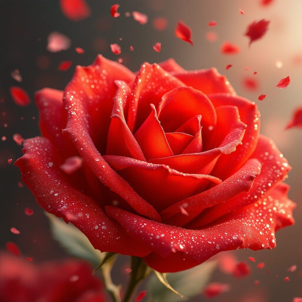 The red dewy rose - The red dewy rose