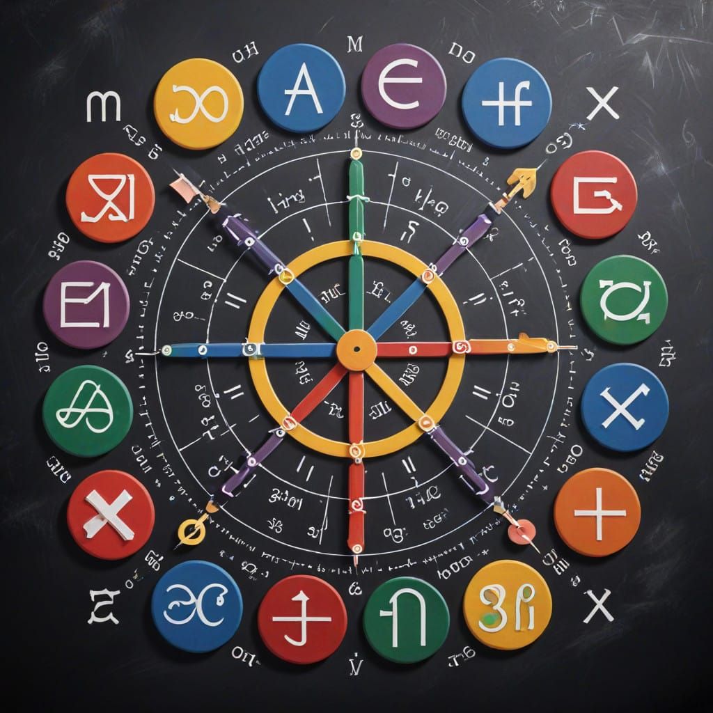 Mathematic symbols depicting the universal language of the physical world