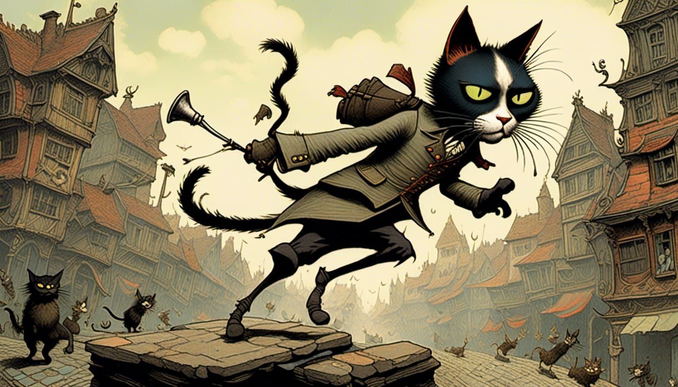 (an armed stealth assassin cat:1.5) (jumping on mercenary cat)/ (by ...