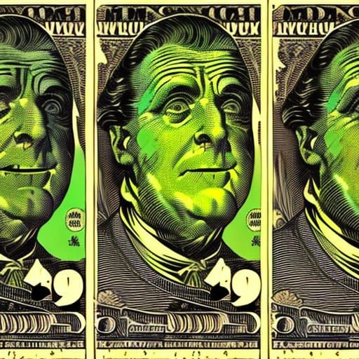 "Fiat currency" by Will Eisner split-complementary colors subtractive lighting - AI Generated ...