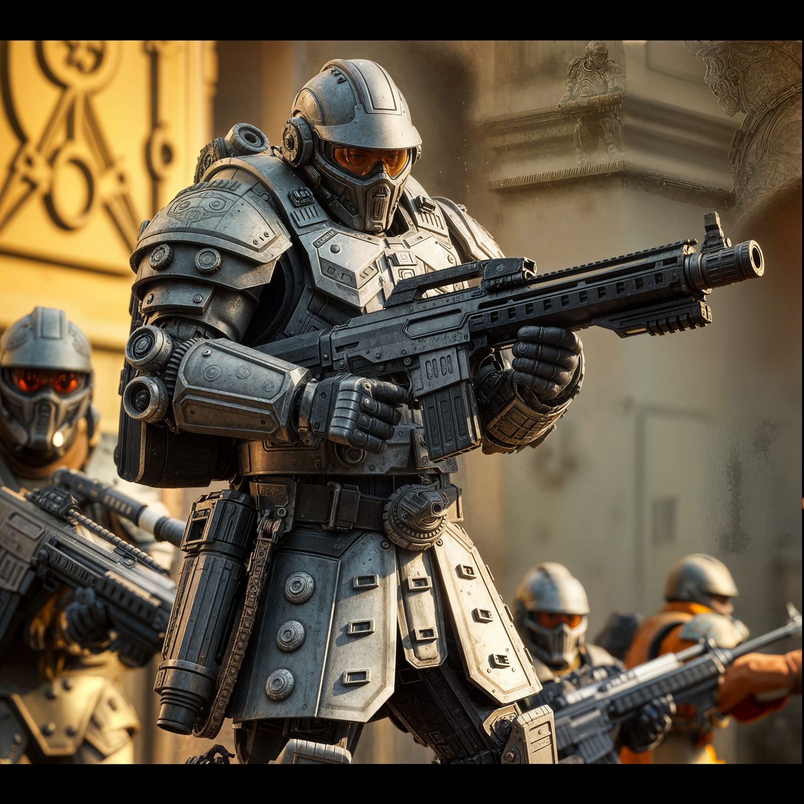 Gears Of War Inspired Cog Soldier in Cinematic Fil... - AI Art