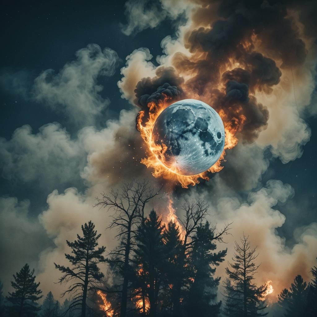 Falling Moon - AI Generated Artwork - NightCafe Creator