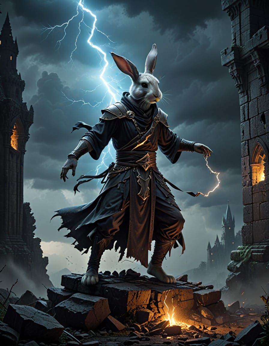 Lightning Bender Monk - Gothic Castle Monk Defies Lightning ...