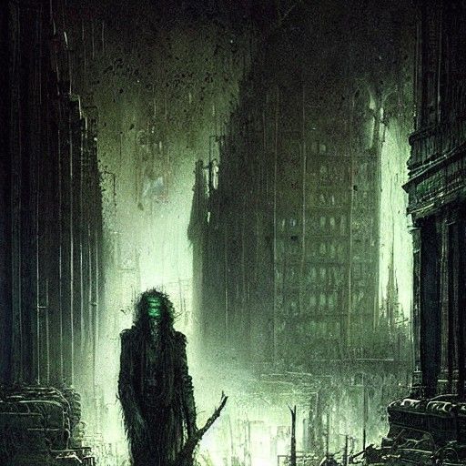 Diseased Rotting City oil painting by James Gurney sinister by Greg ...