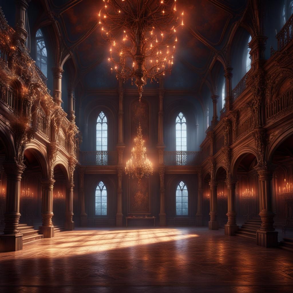 Empty Ballroom in Castle - AI Generated Artwork - NightCafe Creator
