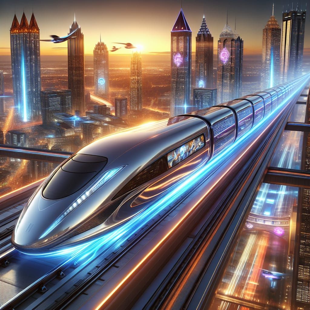 Futuristic Train in futuristic Atlanta