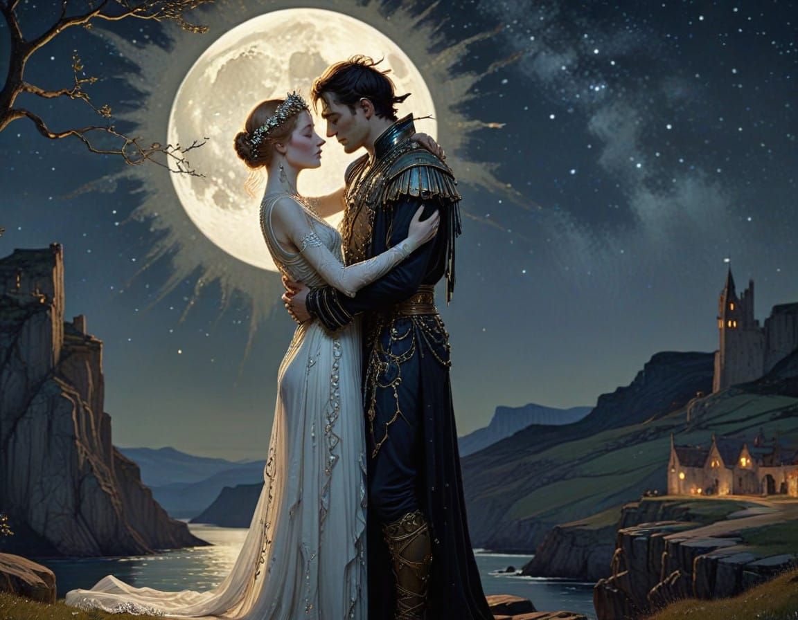 Enchanted Fae Sovereigns Unite Under Starlight - AI Art