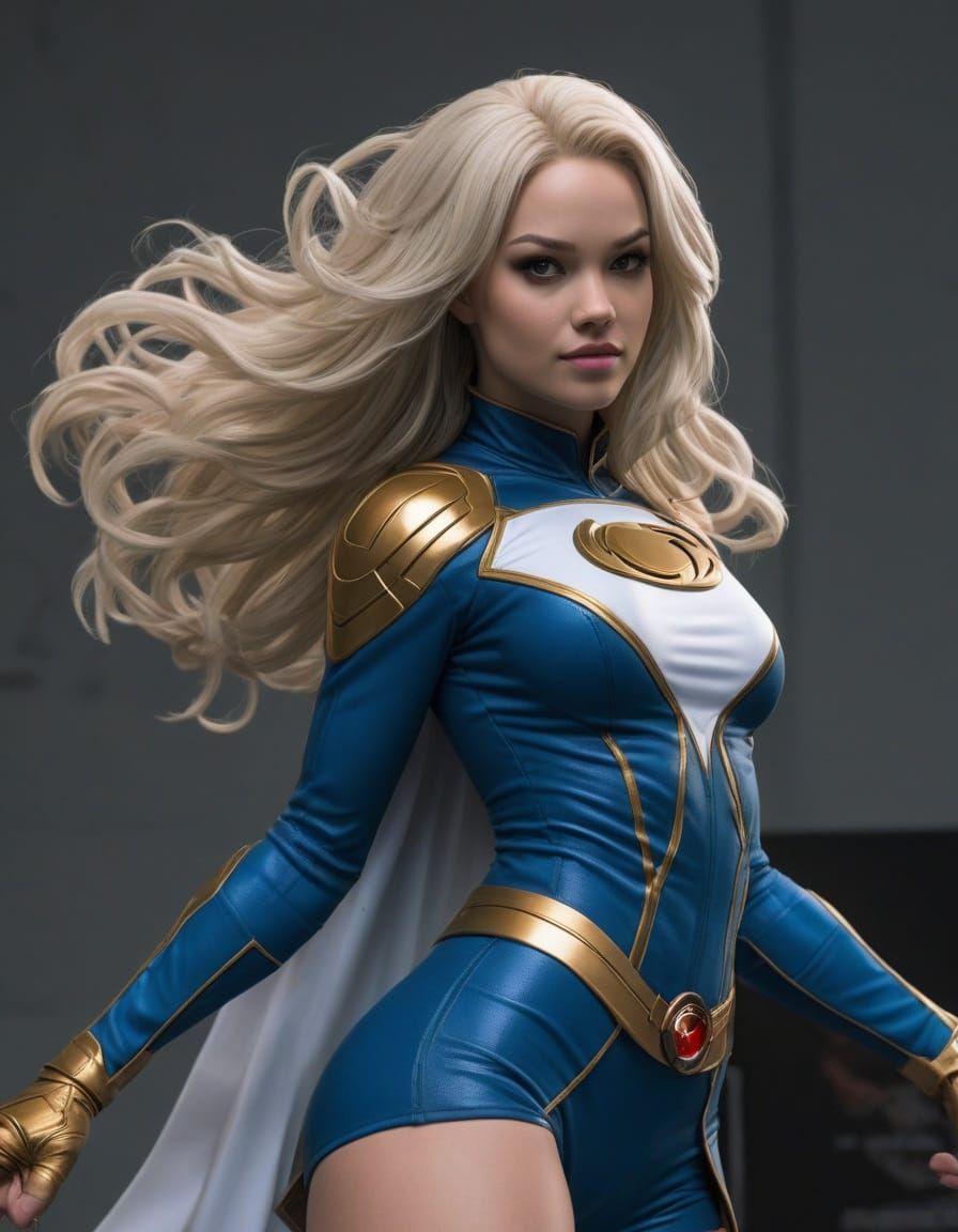 Power Girl DC Superheroine with Blonde Hair in Ico... - AI Art