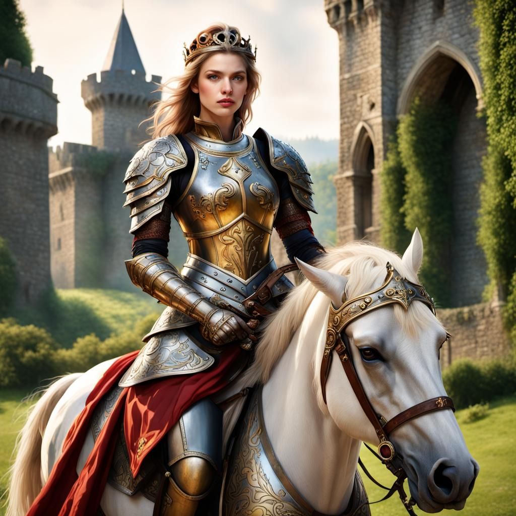Princess in armor on the horse! - AI Generated Artwork - NightCafe Creator