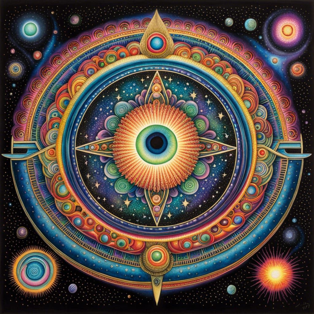 cosmic mandala in outer space - AI Generated Artwork - NightCafe Creator