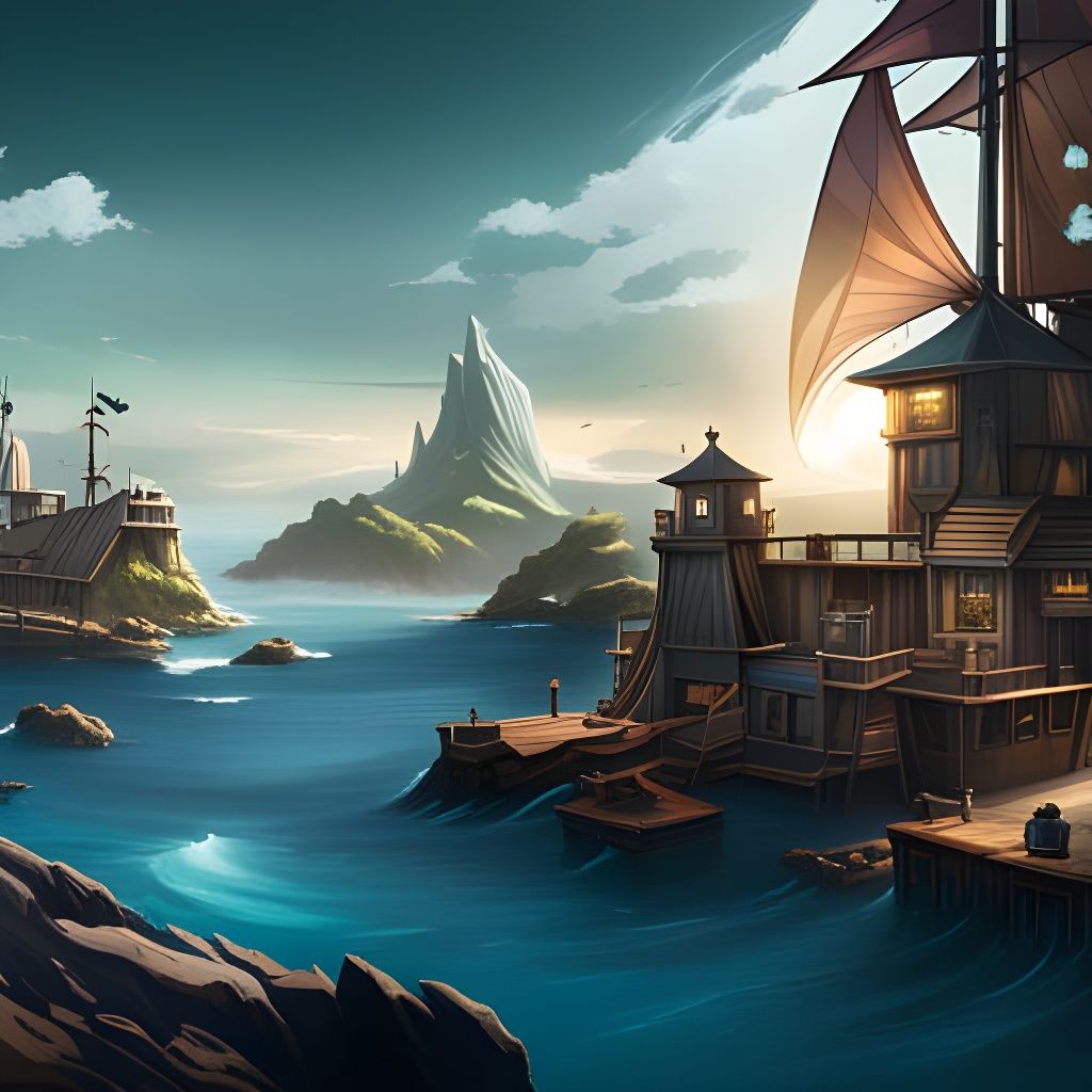 Seaside Pirate Cove - AI Generated Artwork - NightCafe Creator